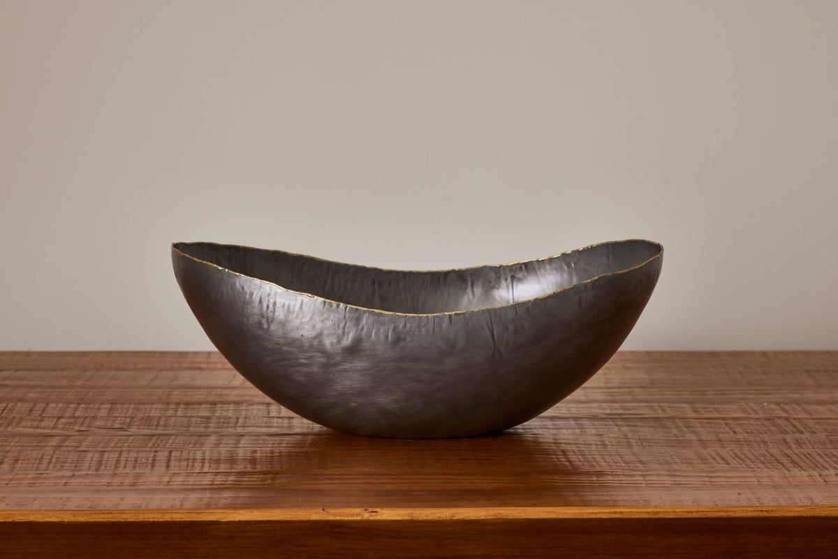 Metal bowl with Brass Rim – Hollis Pasadena